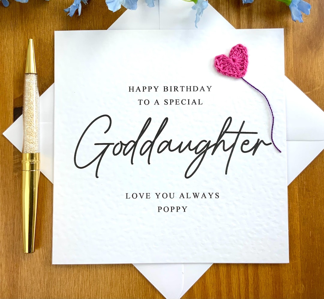 Goddaughter Birthday Card, Special Goddaughter, Heart Balloon, Birthday ...