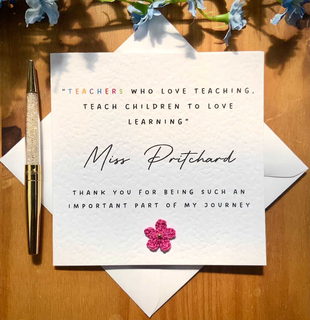 Thank You for Being Part of My Journey Teacher Card, Thanks for Being ...