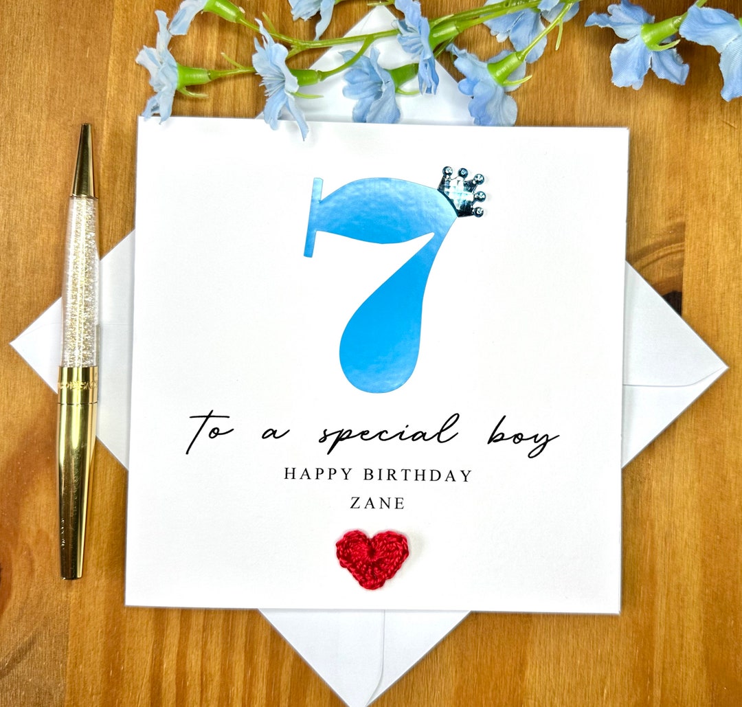 Any Age Boy’s Number Birthday Card, Number Card, Daughter Birthday Card ...