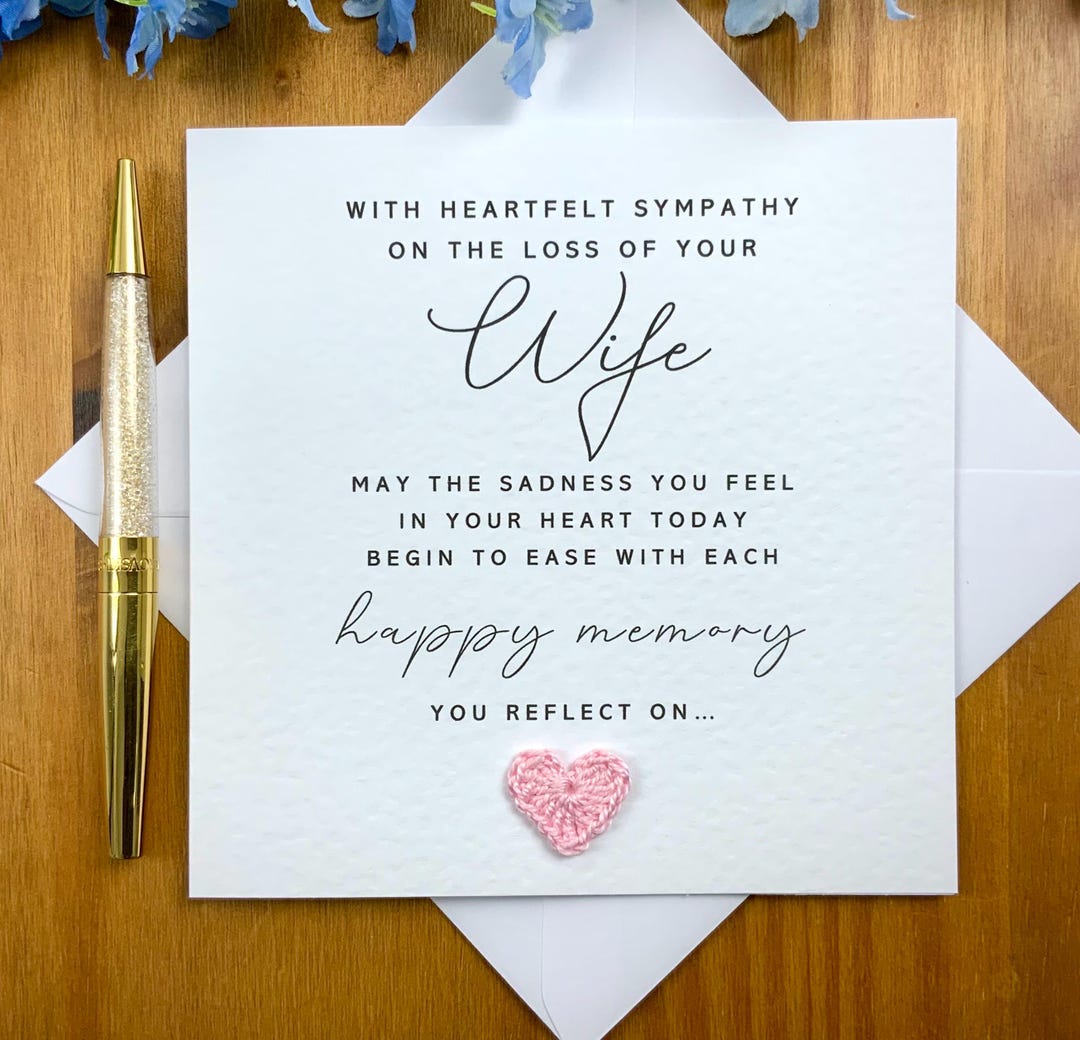 Wife Sympathy Card, Condolence Card, Bereavement Card, Sorry for Your ...