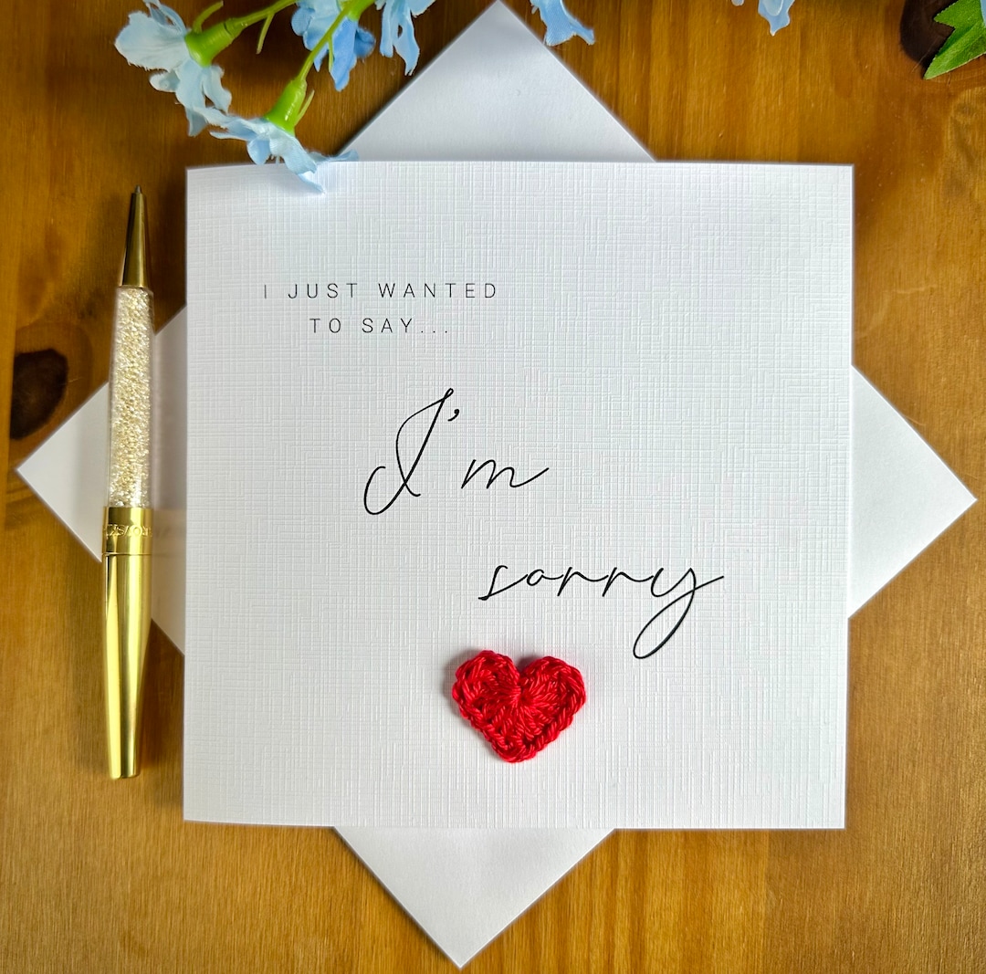 I'm Sorry Card: Handmade Heart, Apology Card, TLC0286 - Etsy