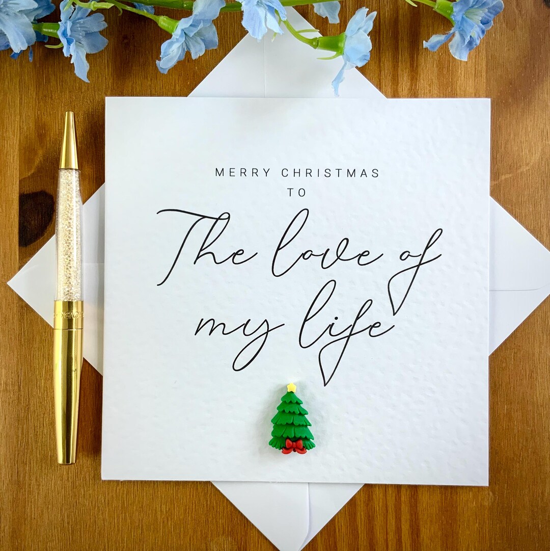 Love of My Life Christmas Card: Cotton Hearts, Linen Cardstock, TLC0467 ...