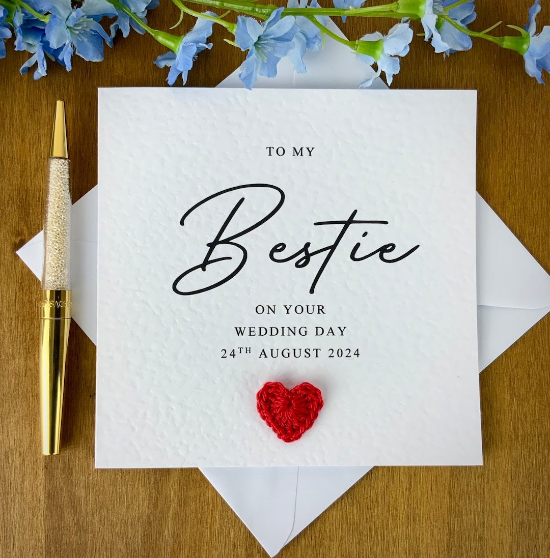 Bestie Wedding Day Card, Card for Bestie on Wedding Day, Bestie Bride ...