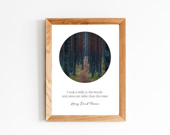 Set 4 Henry David Thoreau Inspirational Nature Quote Digital Wall Art ...