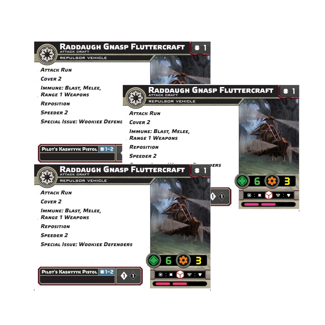 Wookie Defenders Battle Force Cards 1.95 - Etsy