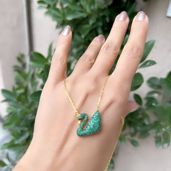 Swan Necklace - Etsy