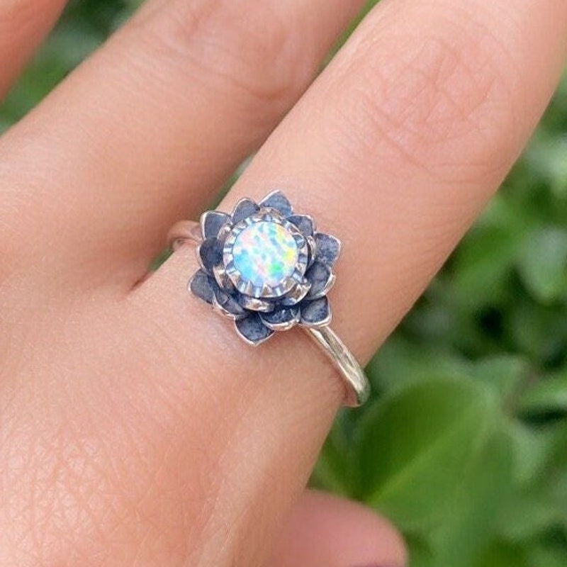 Lotus Flower Ring - Etsy