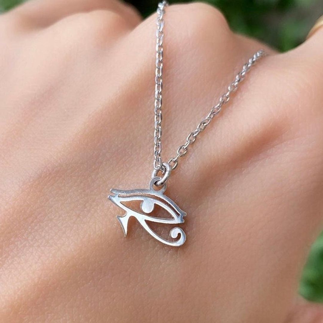 14K Gold Eye of Horus Pendant Necklace, Egyptian Spiritual Jewelry - Etsy