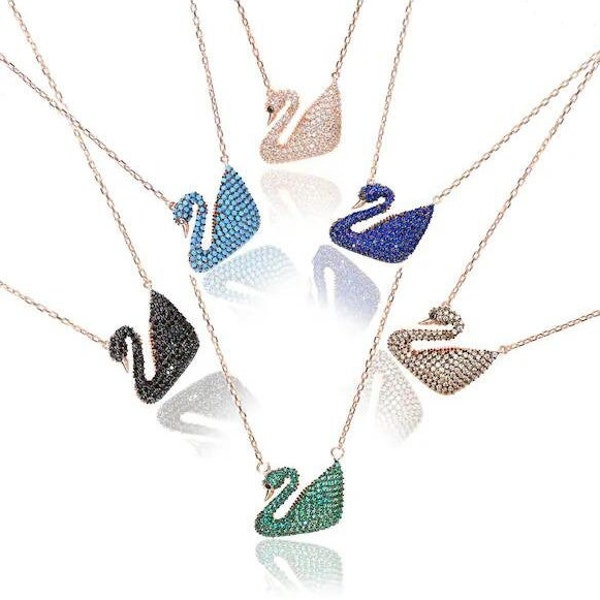 Swarovski Swan Necklace - Etsy