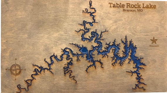 Table Rock Lake Epoxy Resin Lake Map | Etsy
