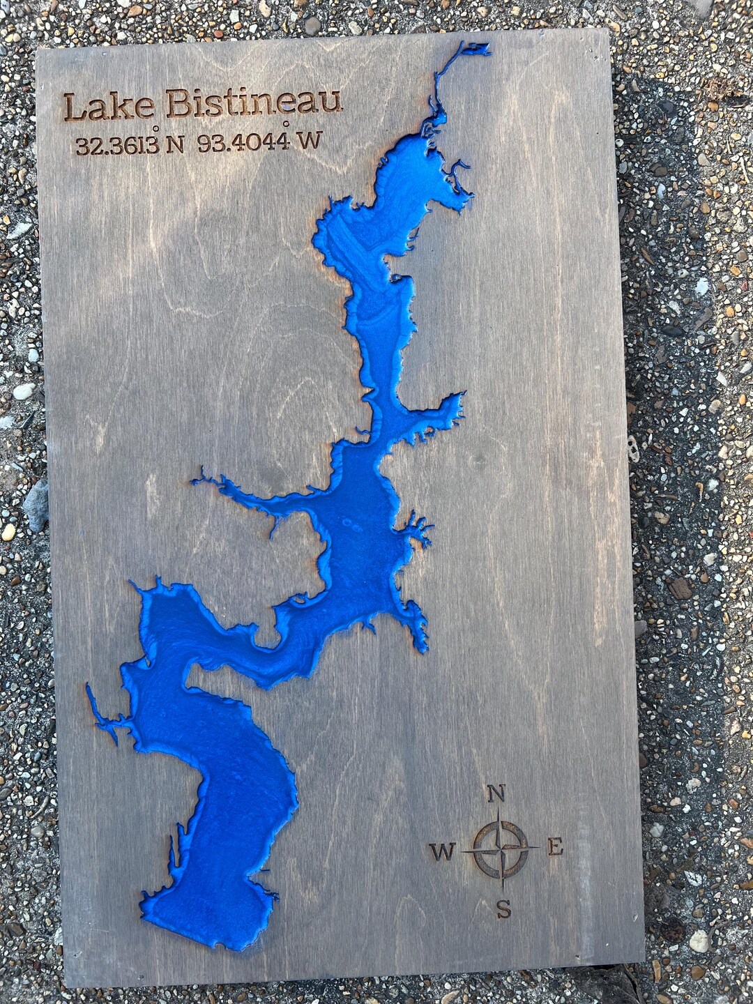 Lake Bistineau Epoxy Map Wal Decor - Etsy