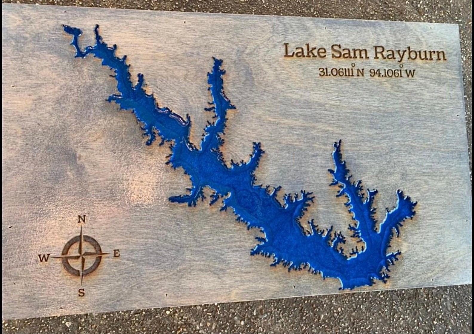Lake Sam Rayburn Epoxy Map - Etsy