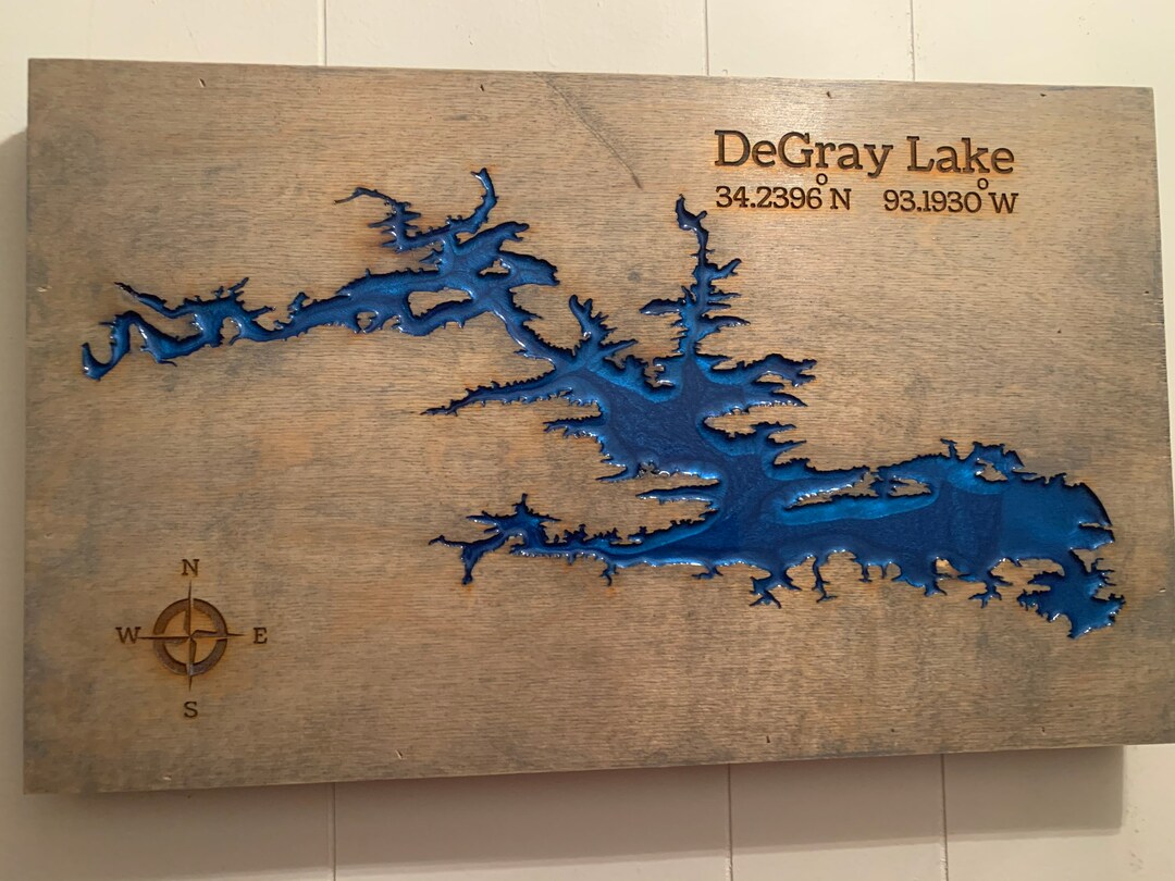 Degray Lake Arkansas Epoxy Map - Etsy