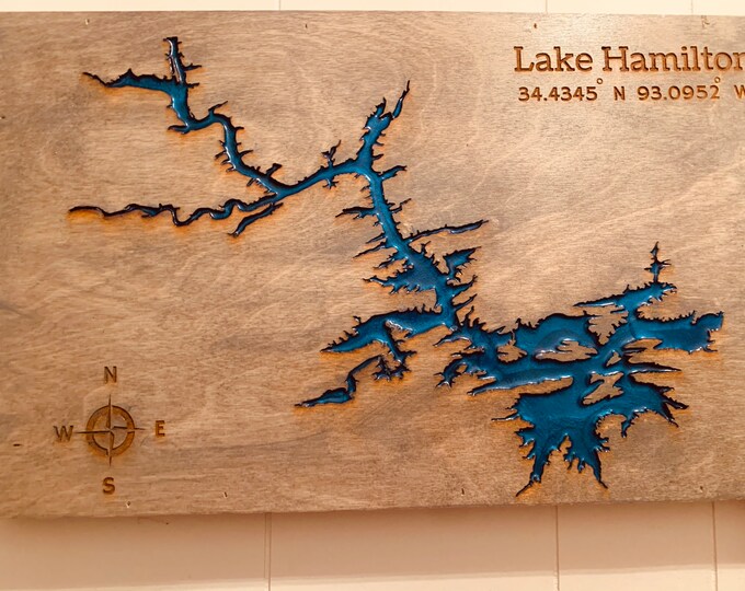 Lake Hamilton Arkansas Epoxy Map - Etsy