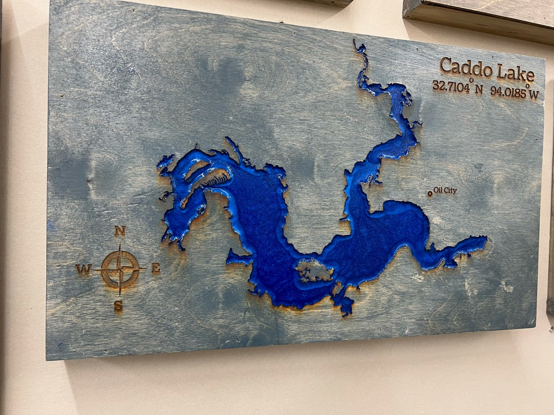 Caddo Lake Epoxy Map Wall Art - Etsy