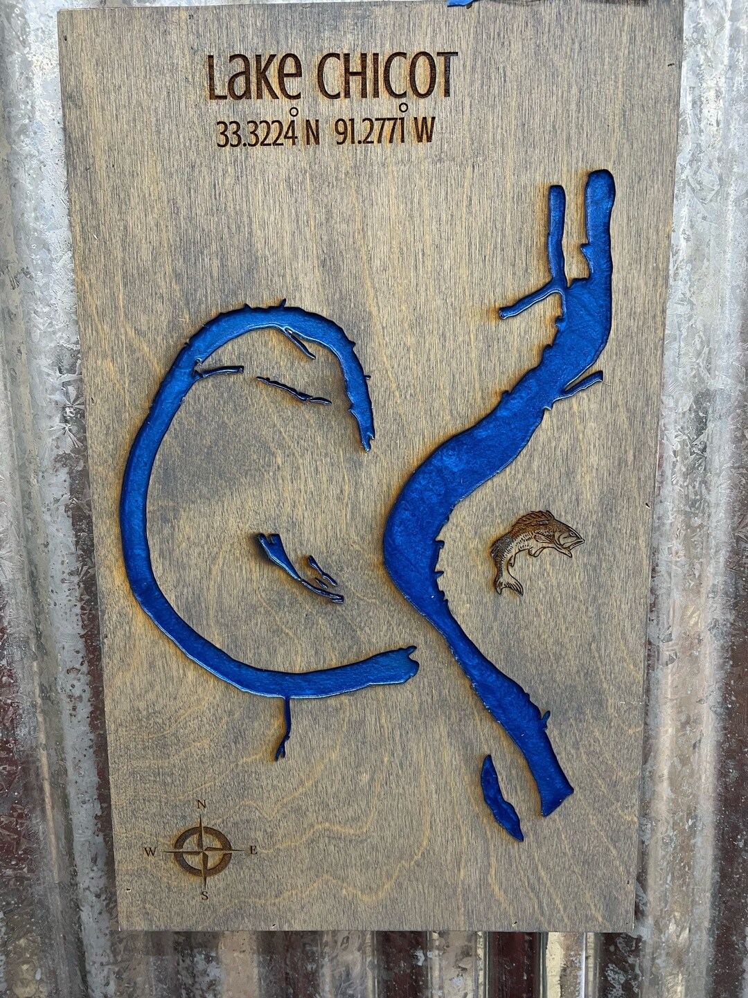 Lake Chicot Arkansas Epoxy Map - Etsy