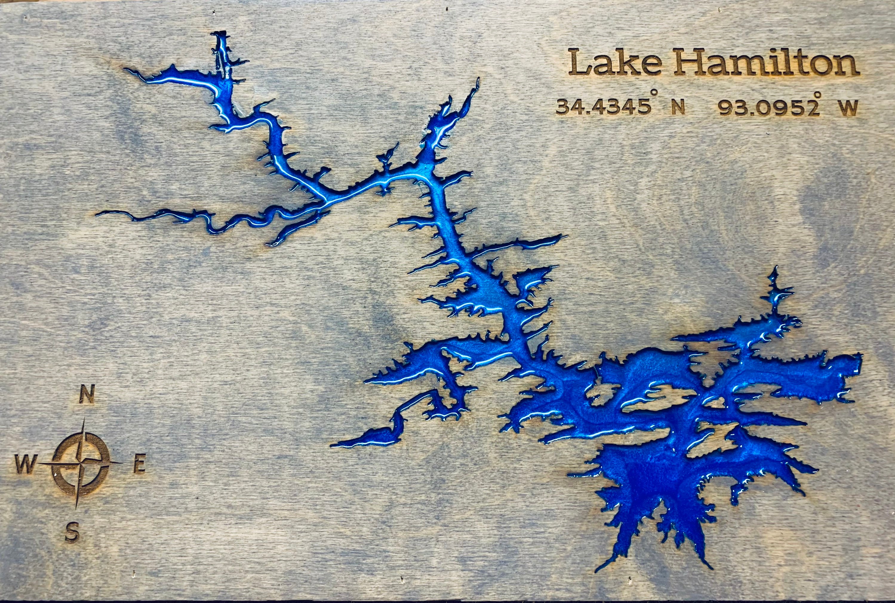 Lake Hamilton Arkansas Epoxy Map - Etsy