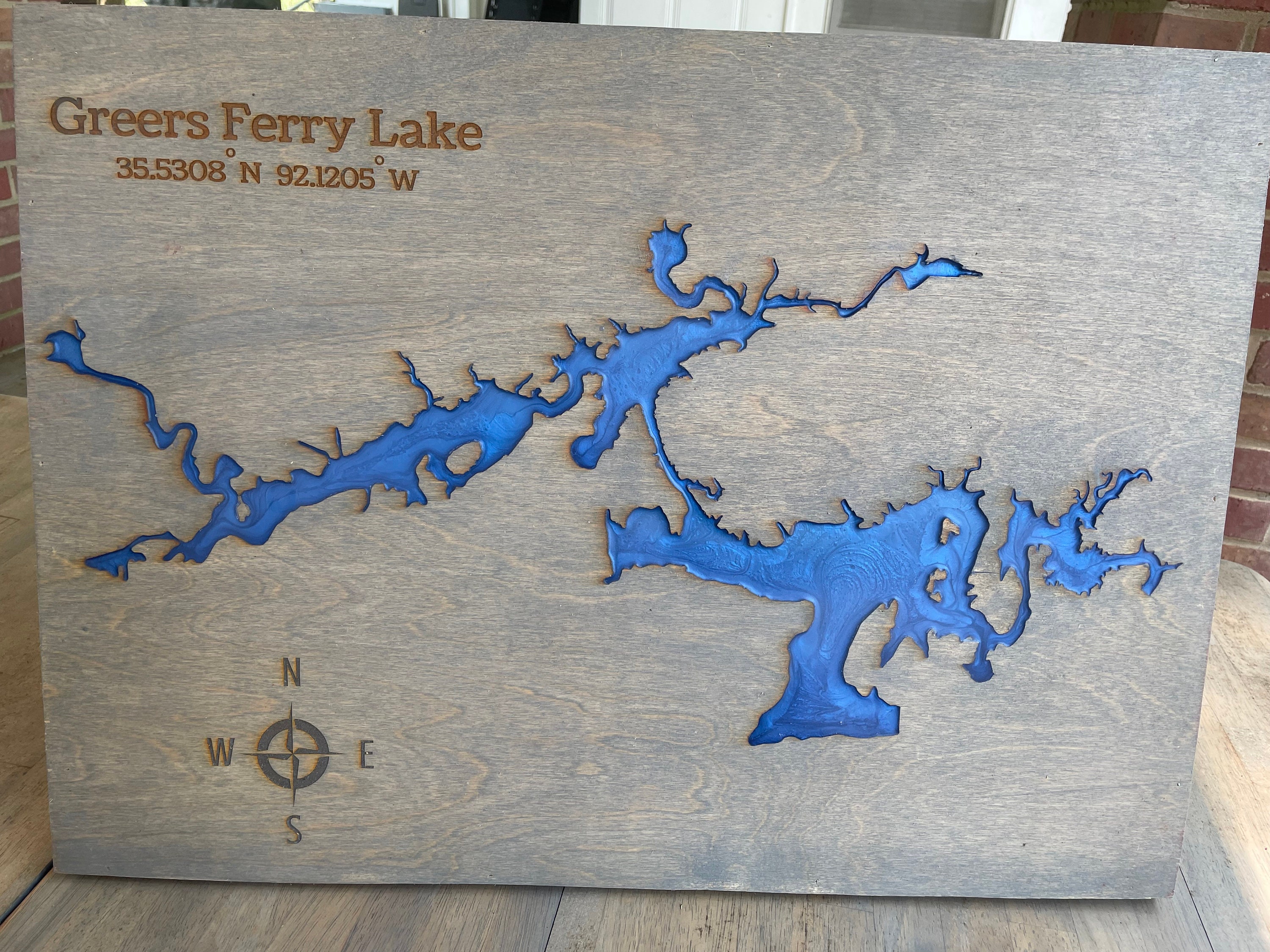 Greers Ferry Lake Large Wooden Epoxy Map Arkansas - Etsy