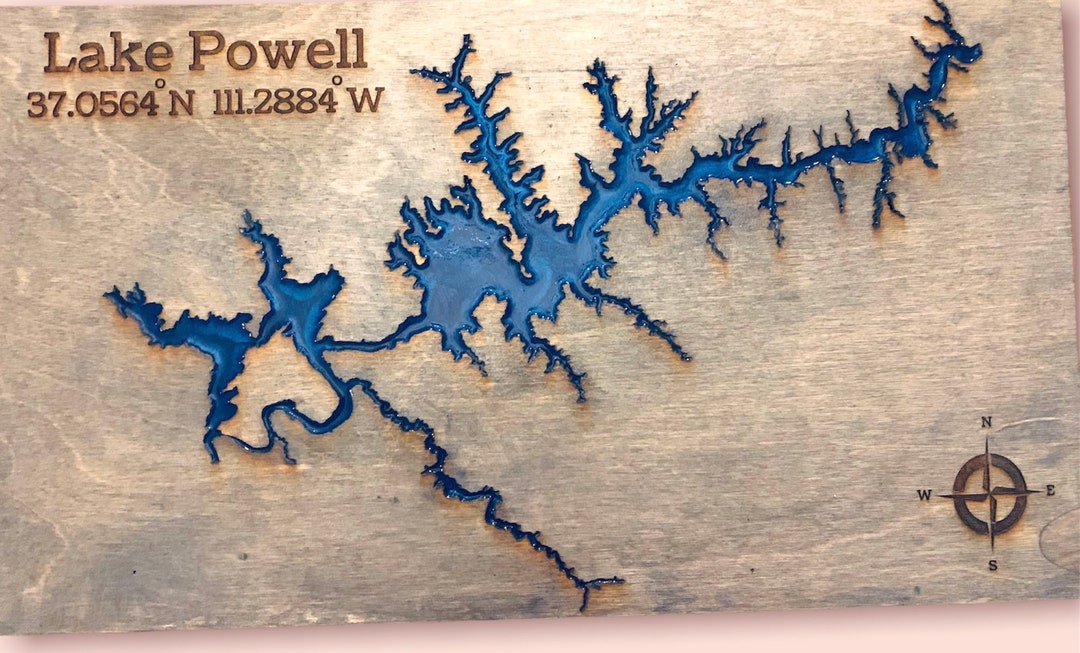 Lake Powell Epoxy Resin Lake Map - Etsy