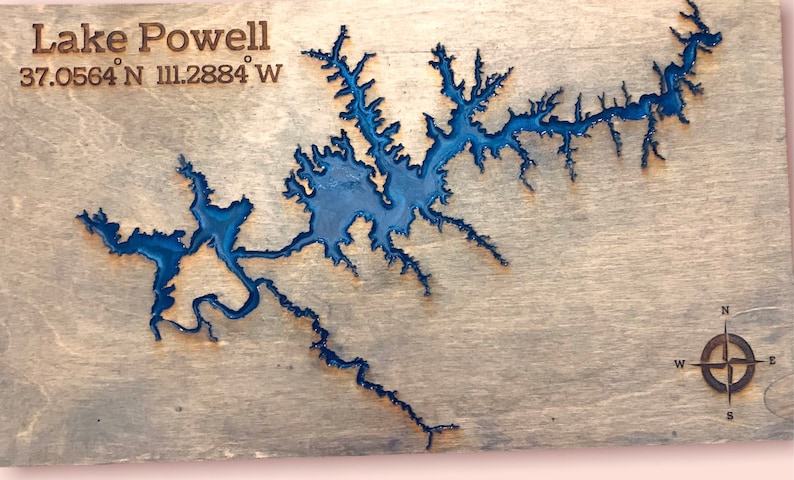 Lake Powell Epoxy Resin Lake Map - Etsy