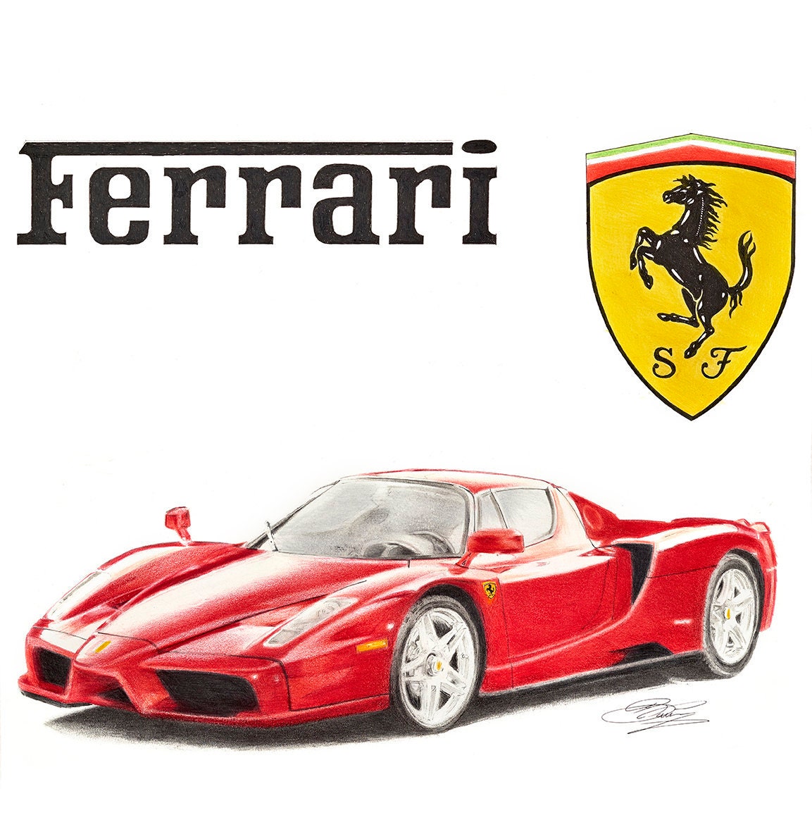 Enzo Ferrari (TYPE 140) Mid Engine an A4 PRINT - Etsy