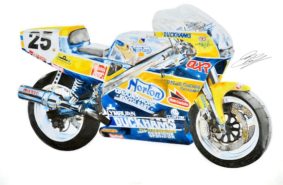 Ian Simpson Duckham Norton RCW588 an A4 PRINT - Etsy