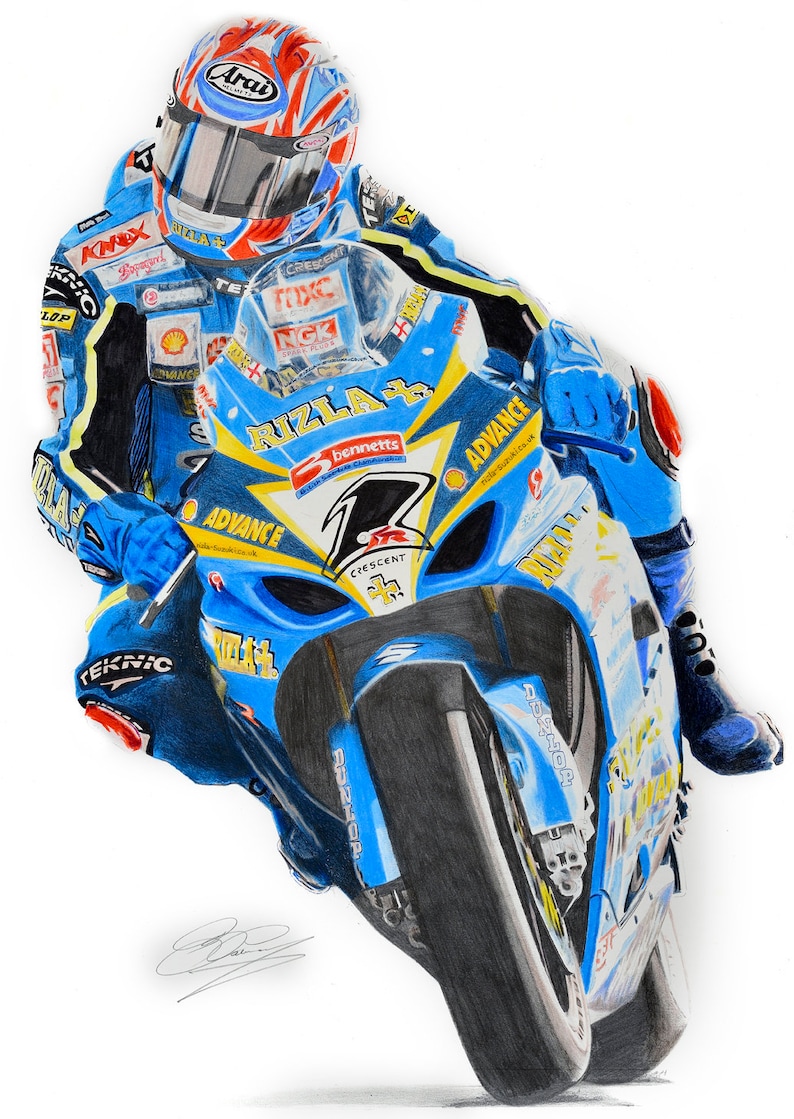 John Reynolds Rizla Suzuki GSX R1000 an A4 PRINT - Etsy