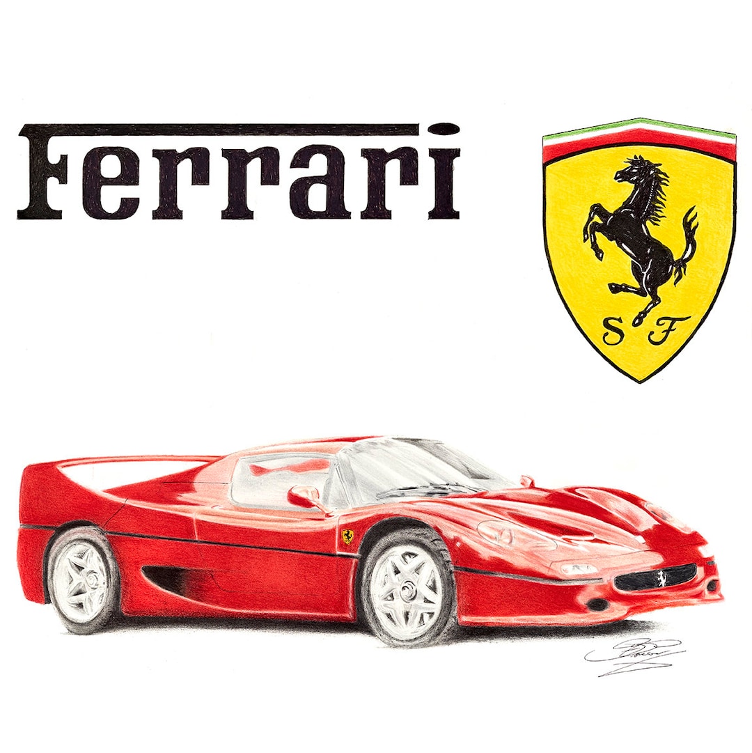 Ferrari F50 an A4 PRINT - Etsy