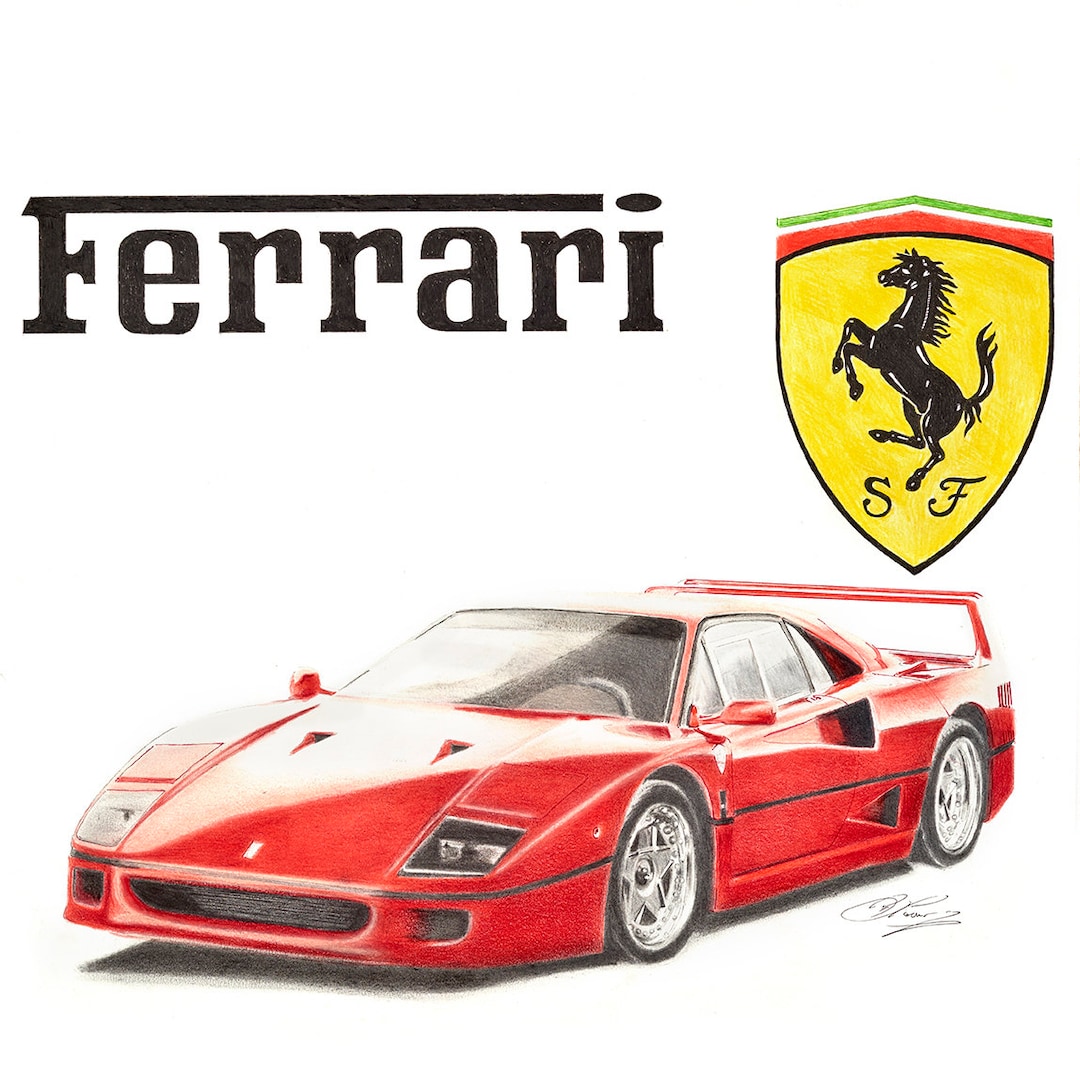 Ferrari F40 an A4 PRINT - Etsy