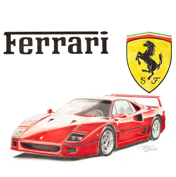 Ferrari F40 an A4 PRINT - Etsy