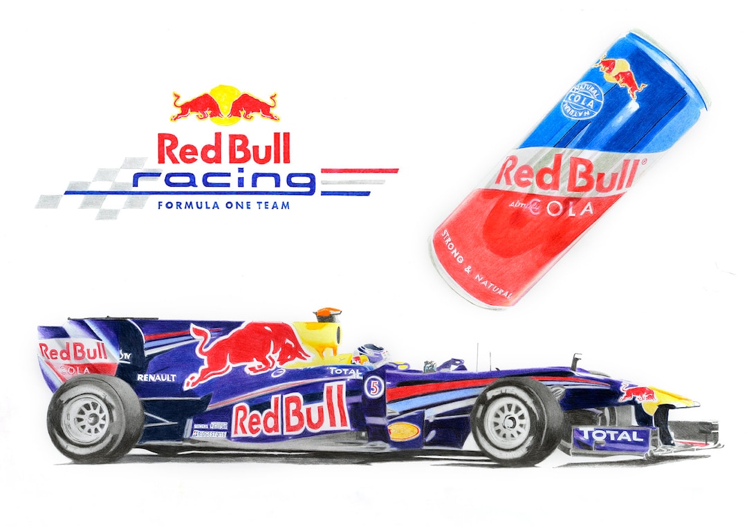 Mark Webber Red Bull Racing Montage With Energy Drink an A4 PRINT - Etsy