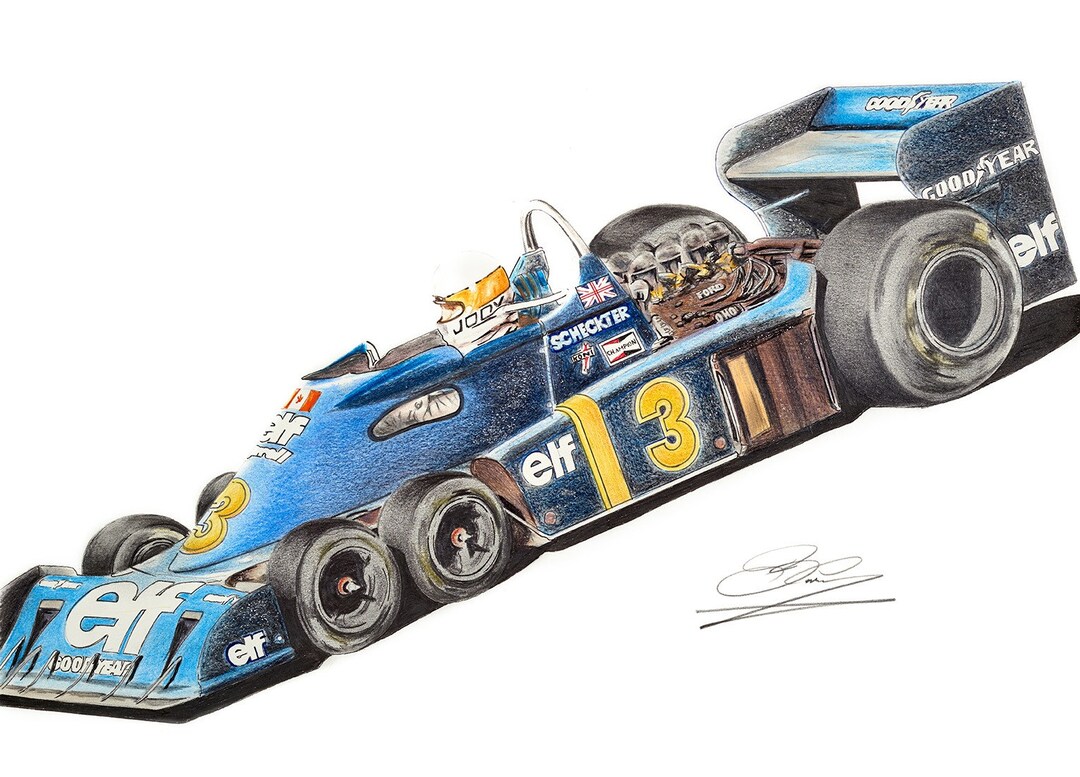 Jodie Scheckter 6 Wheel ELF Tyrell an A4 PRINT - Etsy