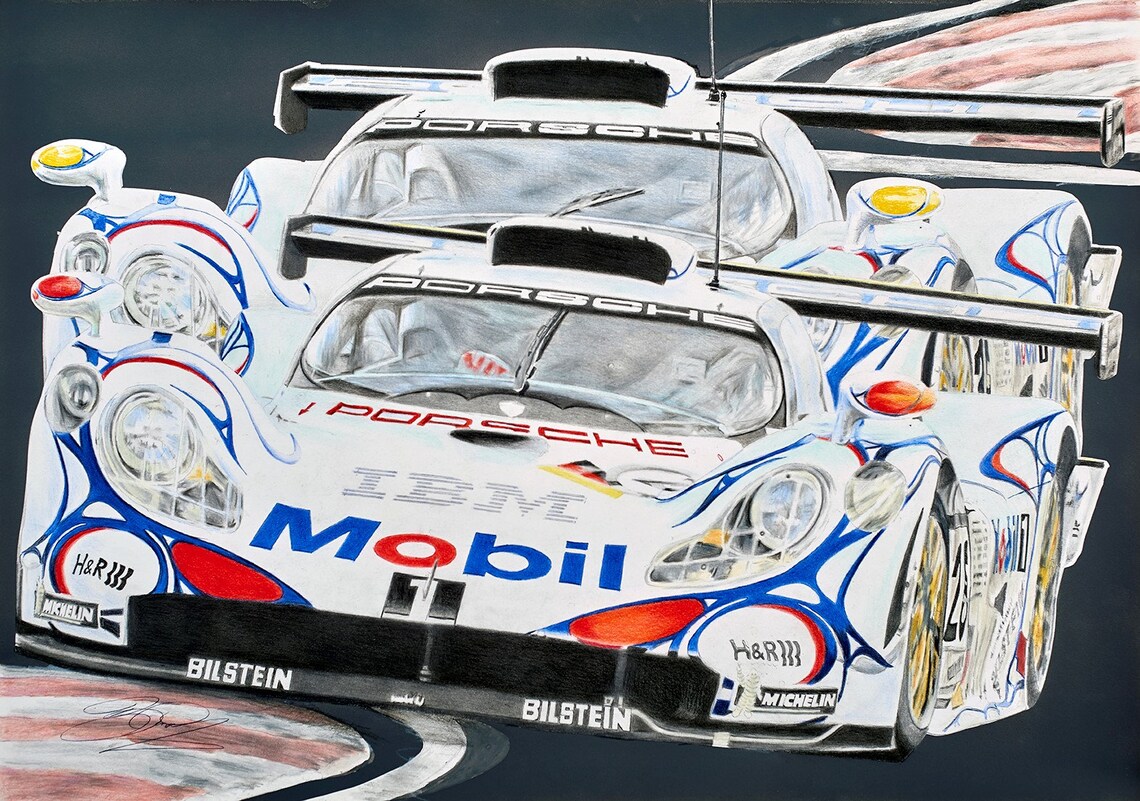 Mobil 1 Porsche 911 GT1 1998 Le Mans FIA GT an A4 PRINT - Etsy