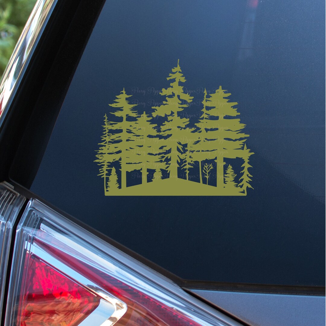 Forest Trees Car Decal | Adventure Sticker | Camp Decal - Etsy