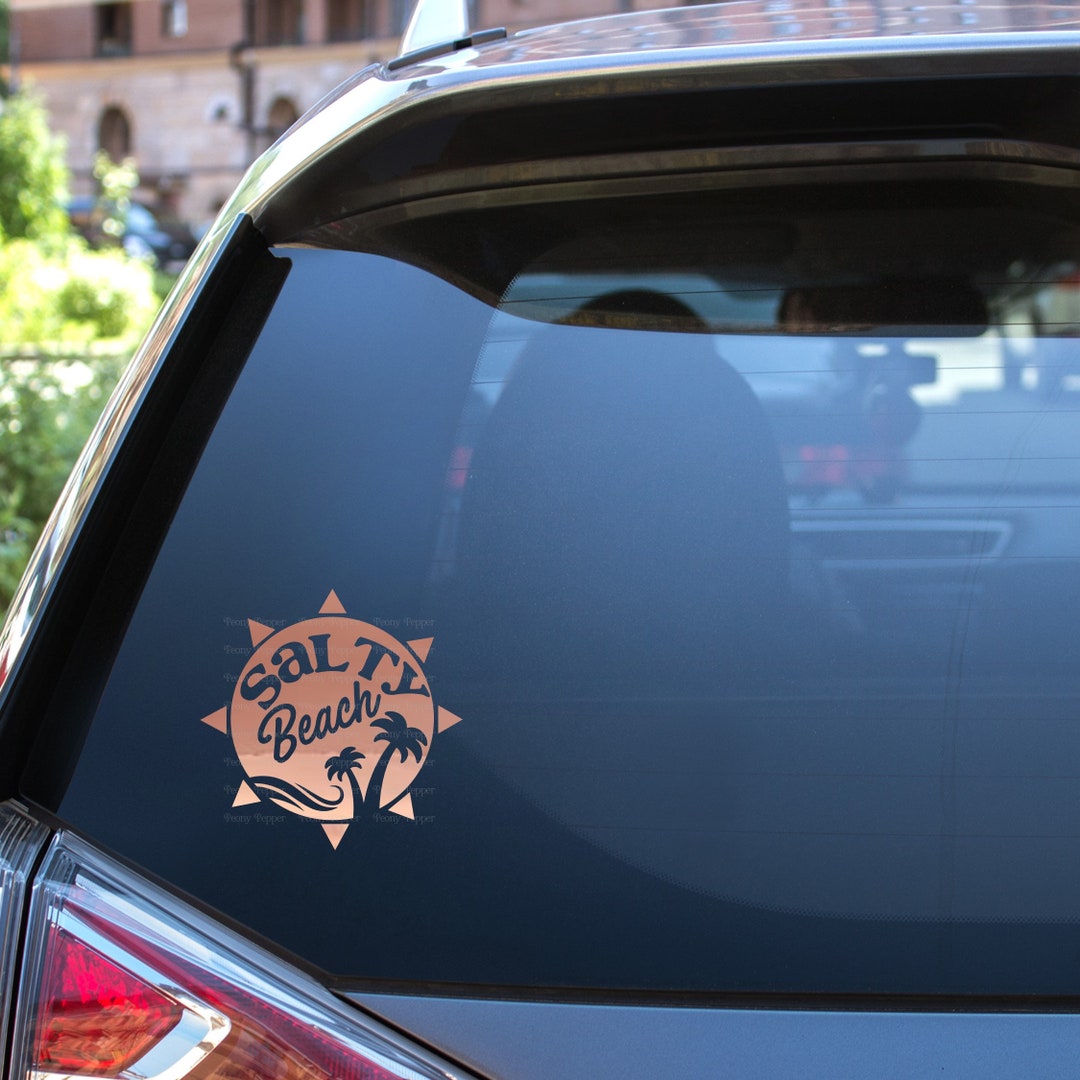 Salty Beach Car Decals | Beach Sticker - Etsy