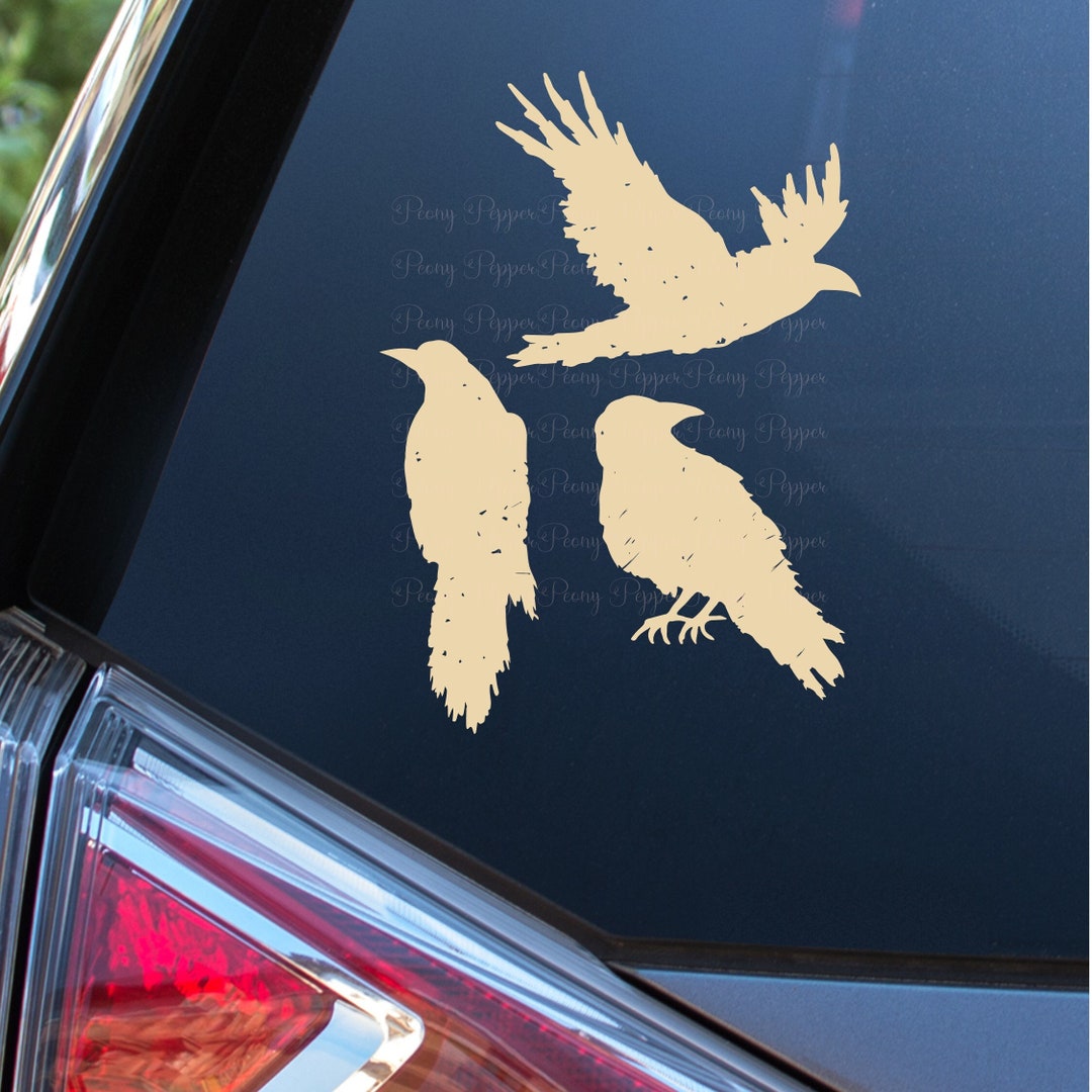 Raven Trio Car Decal | Bumper Sticker - Etsy