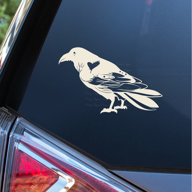 Raven Love Car Decal | Bumper Sticker - Etsy