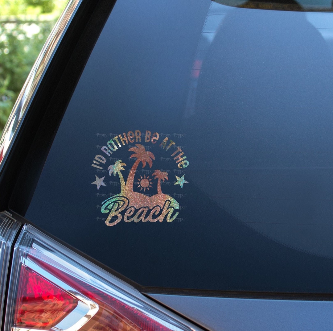 I'd Rather Be at the Beach Car Decals Beach Sticker - Etsy UK