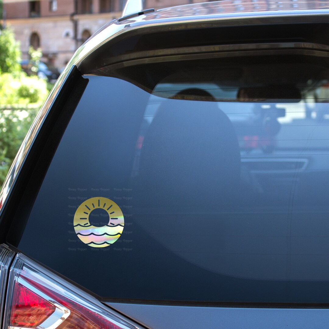 Sun & Waves Car Decals | Beach Sticker - Etsy
