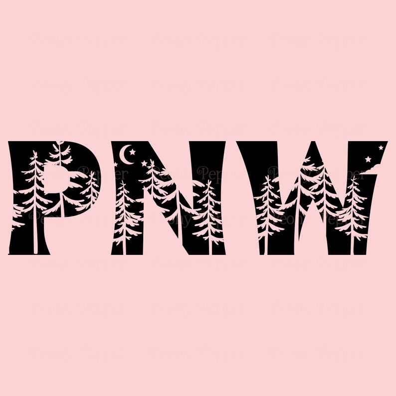PNW Pines and Night Sky Car Decal | Adventure Sticker | Camp Decal - Etsy