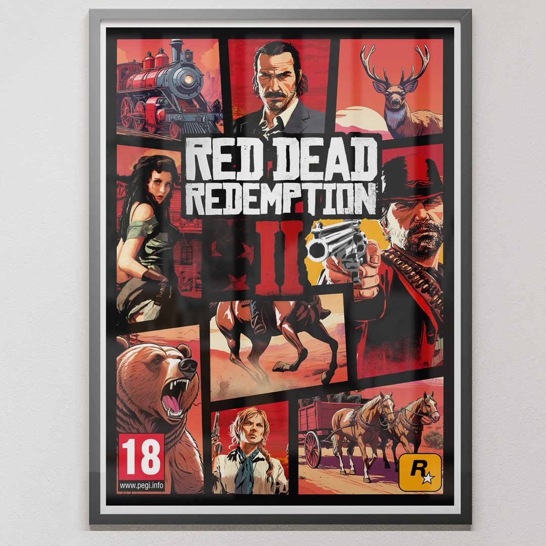 RDR2 Video Game Art Cover Poster Inspired by GTA V Wall Hanging Print ...