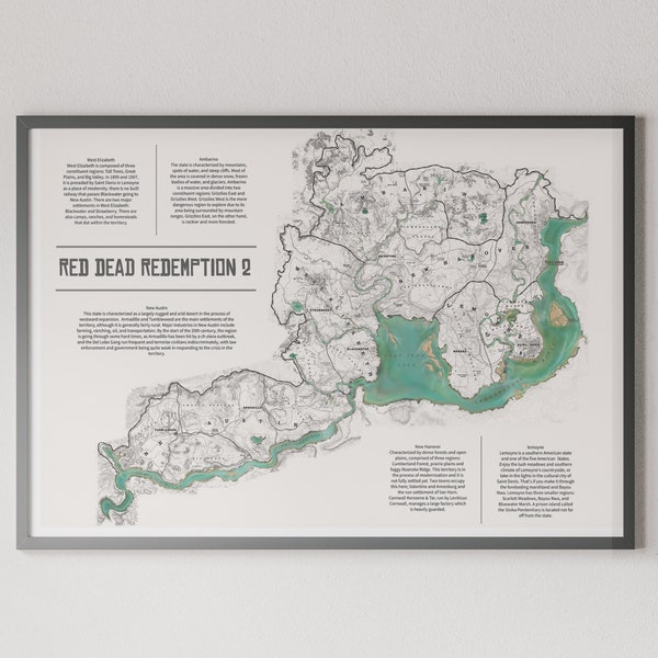 Red Dead Redemption 2 Map - Etsy