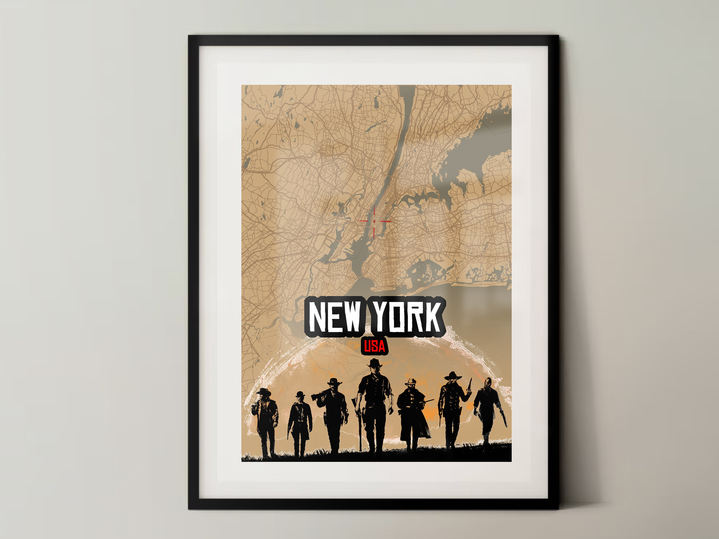 RDR2 Style Custom Map Prints, City Map, Video Game Map Wall Hanging ...