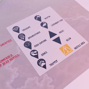 Full RDR2 Map Collectable Guide Hidden Location Print Video Game Wall ...