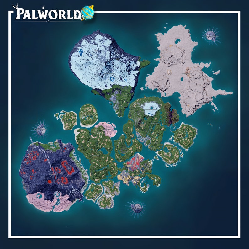 Palworld High Resolution Map Poster Print Wall Hanging Video Game - Etsy UK