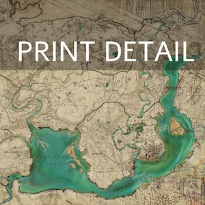 Full RDR2 Map of the States Custom Print Map Video Game Map Wall ...