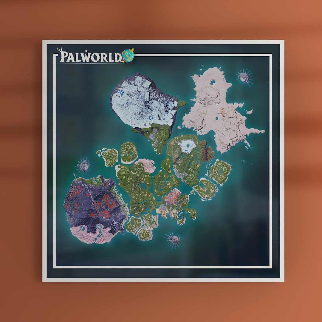 Palworld High Resolution Map Poster Print Wall Hanging Video Game - Etsy UK