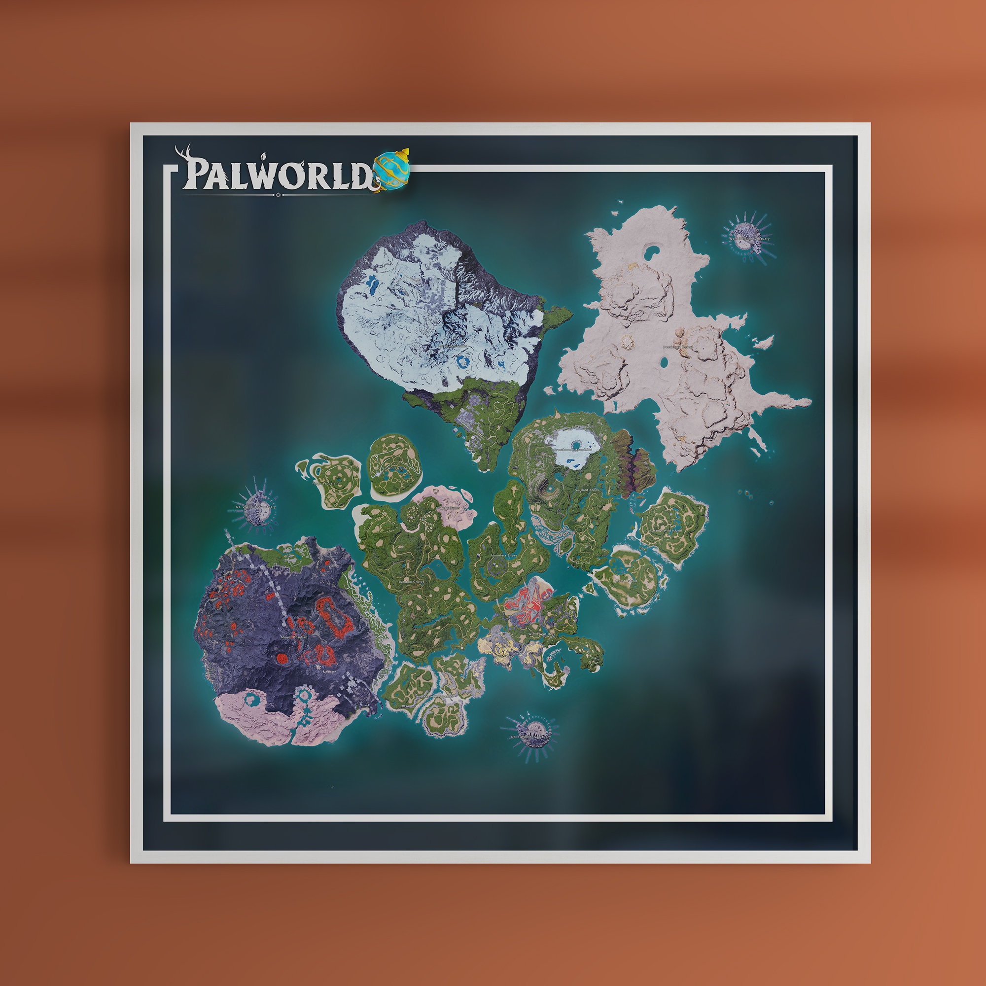 Palworld High Resolution Map Poster Print Wall Hanging Video Game - Etsy UK
