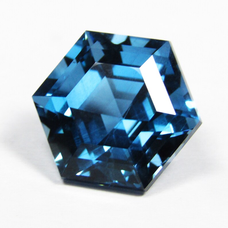 12.30cts Sparkling Natural London Blue Topaz Octagonal Cut Loose ...