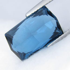 7.83cts Stunning Natural London Blue Topaz Rectangle Cut Loose Gemstone ...